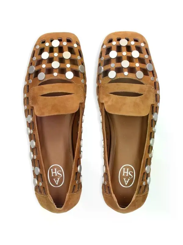 Ash Bali Stud-embellished Loafers - Brown