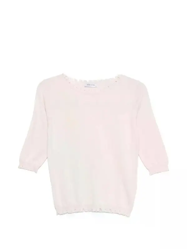 PHILO-SOFIE Scalloped Short-sleeve Sweater