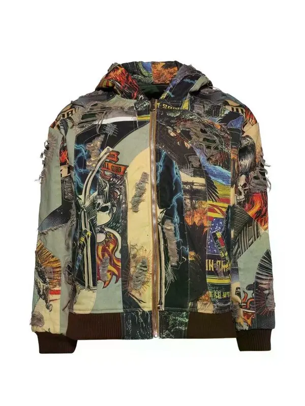 WHO DECIDES WAR Vintage Zip-up Jacket - Neutrals