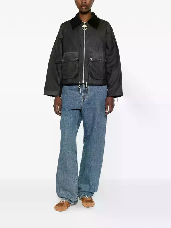 Barbour Waxed Corduroy Collar Jacket - Grey