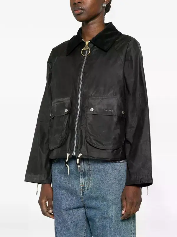 Barbour Waxed Corduroy Collar Jacket - Grey