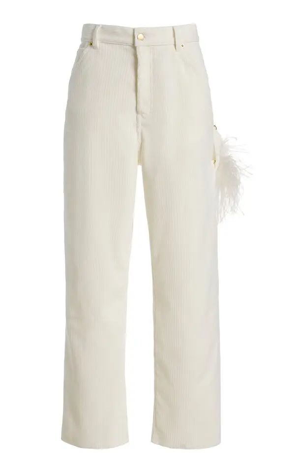 DARKPARK Lisa Cotton Corduroy Carpenter Jeans - White
