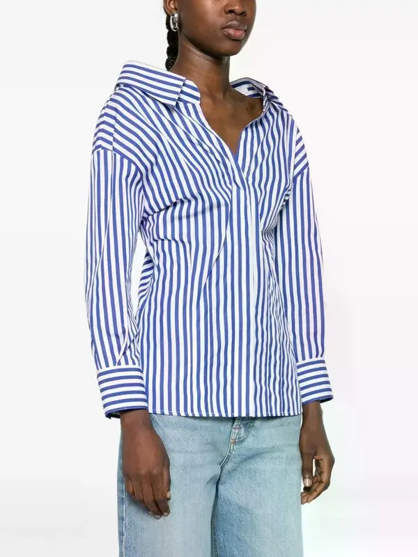 Givenchy Striped V-neck Shirt - Blue