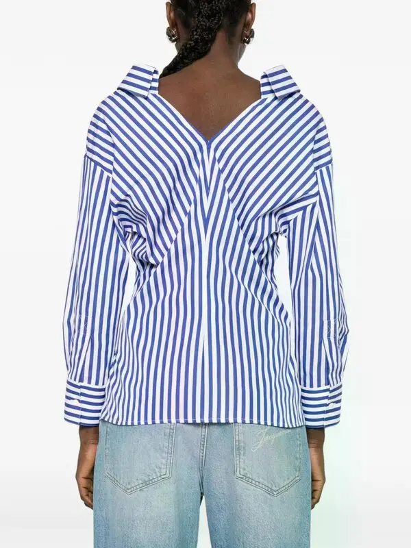 Givenchy Striped V-neck Shirt - Blue