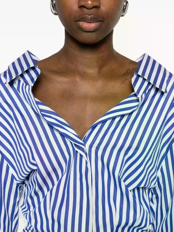Givenchy Striped V-neck Shirt - Blue