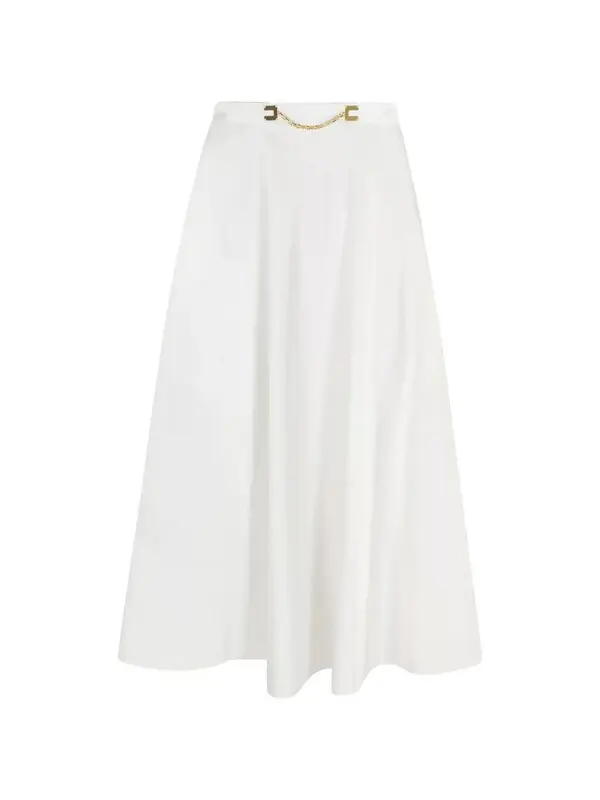 Elisabetta Franchi Midi A-line Skirt With Chain Detail