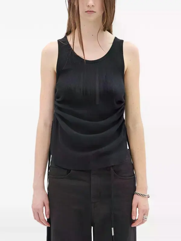 ANN DEMEULEMEESTER Mara Draped Detail Tank Top - Black