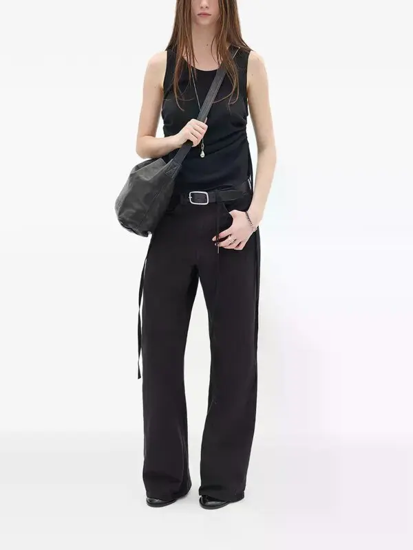 ANN DEMEULEMEESTER Mara Draped Detail Tank Top - Black