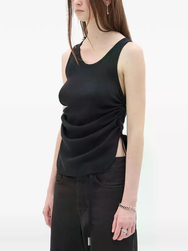 ANN DEMEULEMEESTER Mara Draped Detail Tank Top - Black