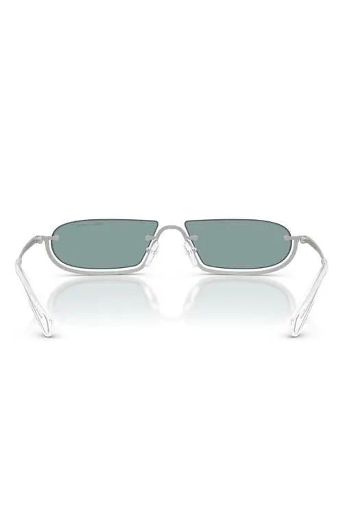 Armani Exchange 58mm Semi Rimless Sunglasses - Matte Silver/blue Silver