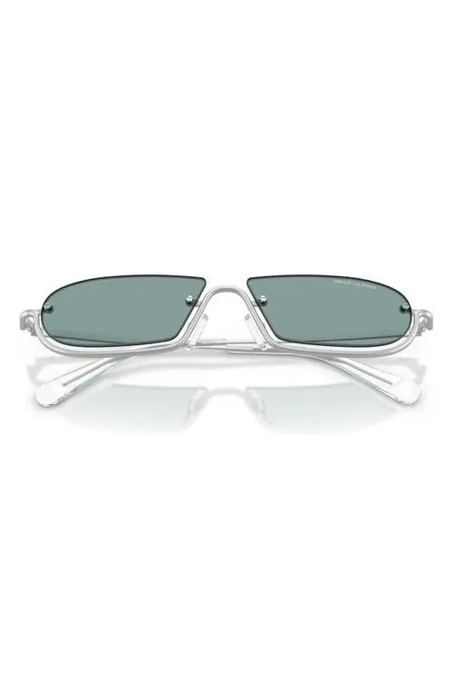 Armani Exchange 58mm Semi Rimless Sunglasses - Matte Silver/blue Silver