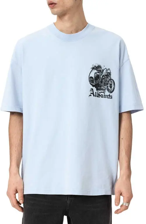 ALLSAINTS Panhead Graphic T-shirt - Villa Blue
