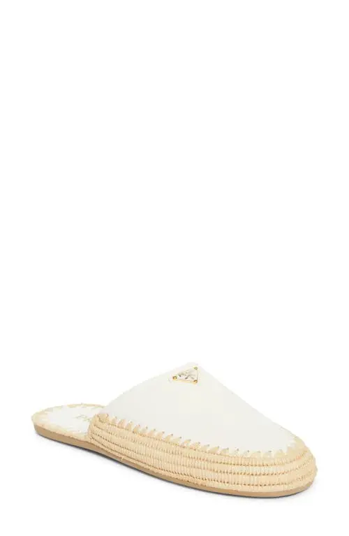 Prada Sabot Raffia Mule - Off White