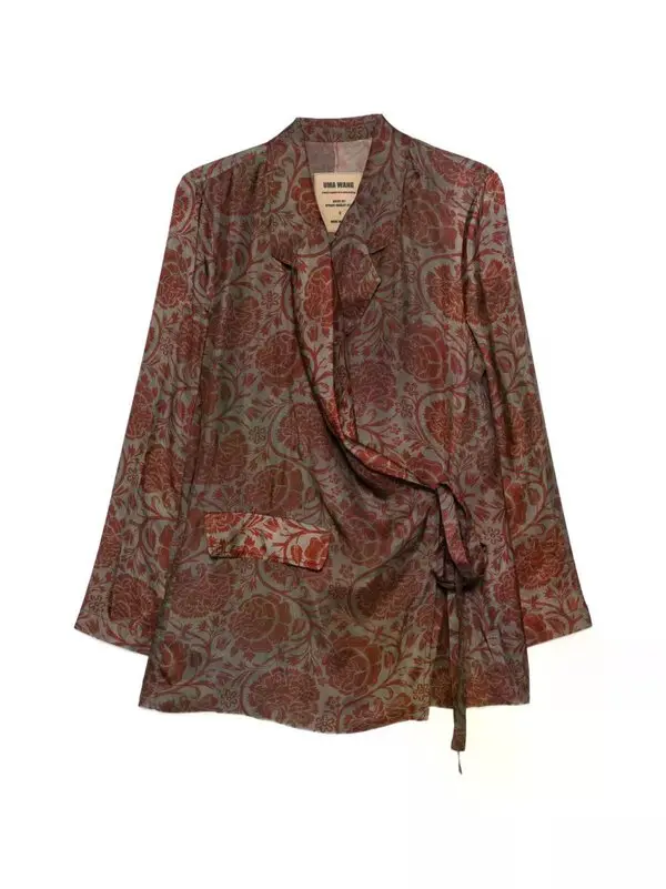 UMA WANG Floral-print Tie-fastening Blazer
