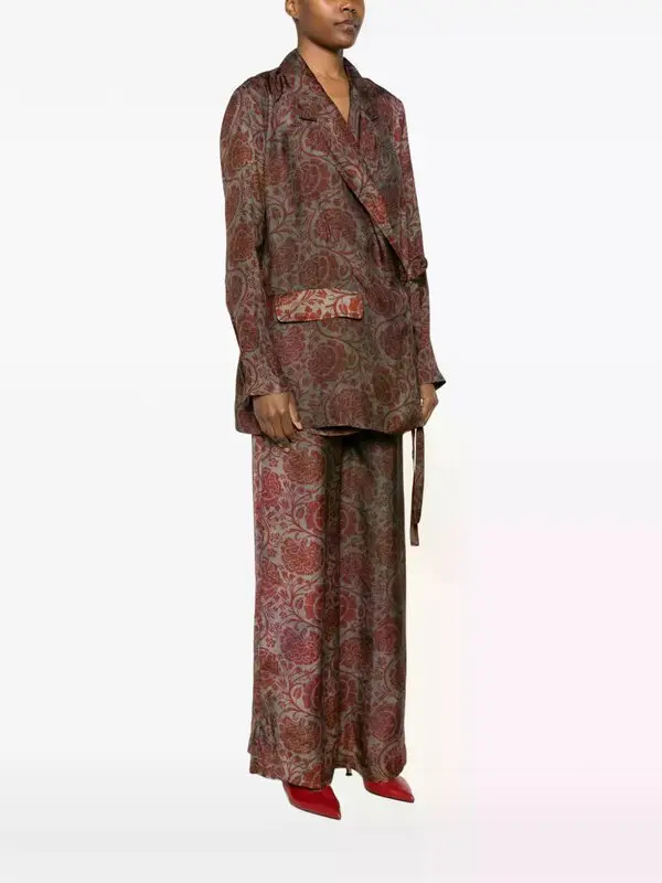 UMA WANG Floral-print Tie-fastening Blazer