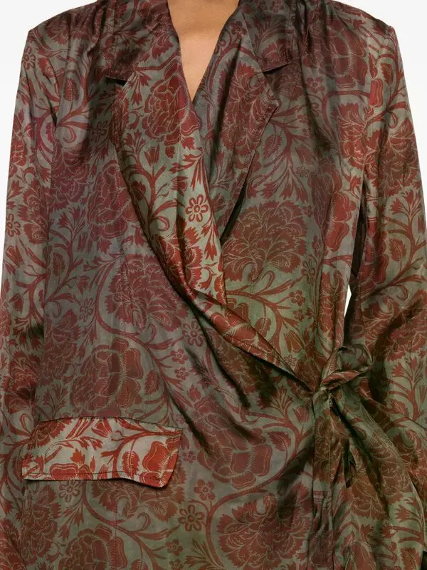 UMA WANG Floral-print Tie-fastening Blazer