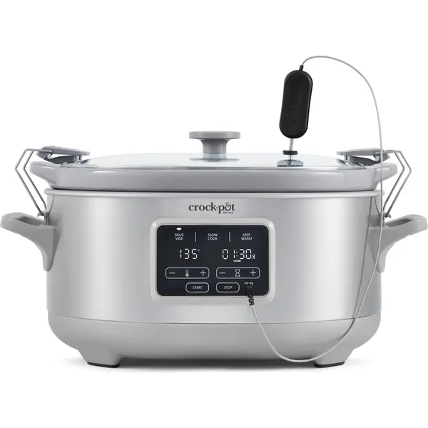 CROCK-POT Programmable 7-quart Cook & Carry Slow Cooker With Sous Vide - Stainless Steel