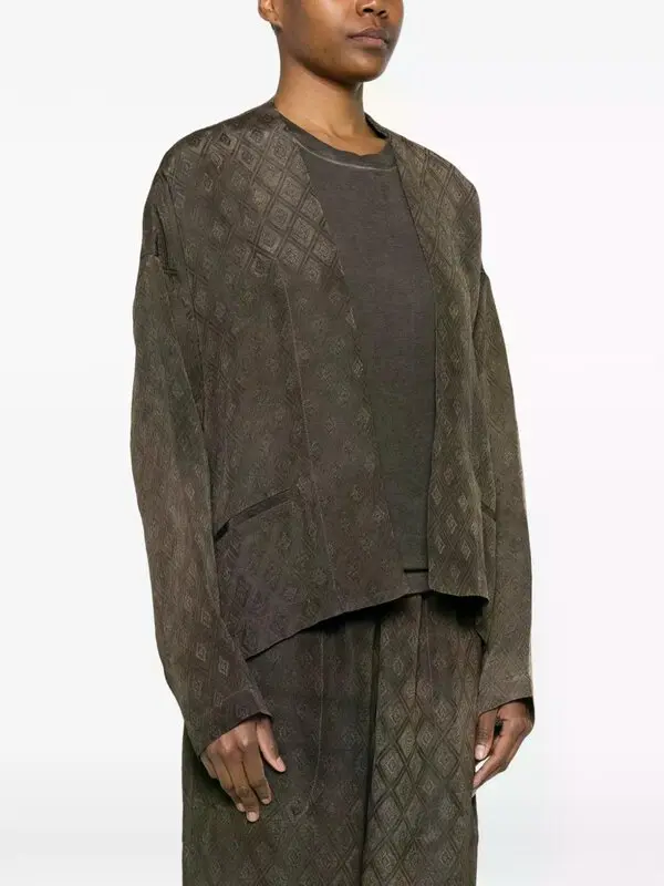 UMA WANG Diamond-pattern Jacket - Brown
