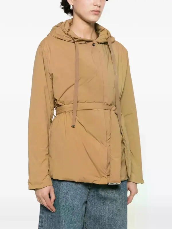 Herno Hooded Tie-fastening Jacket - Brown