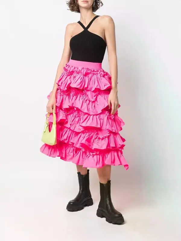 Red Valentino Ruffled A-line Skirt