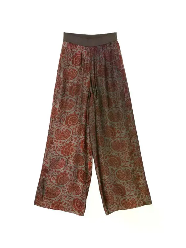 UMA WANG Floral-print Palazzo Pants - Grey