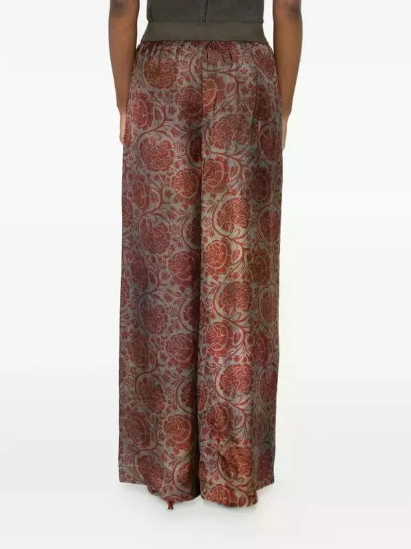 UMA WANG Floral-print Palazzo Pants - Grey