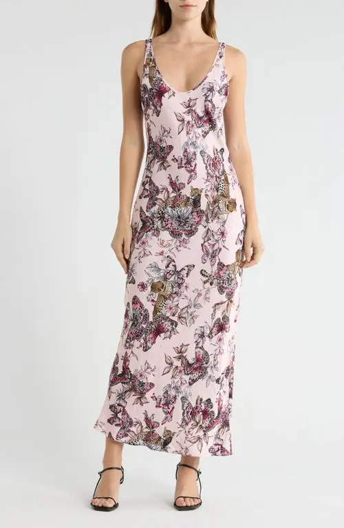 L'Agence Akiya Butterfly Jungle Print Slipdress - Nectar Pink Multi Butterfly