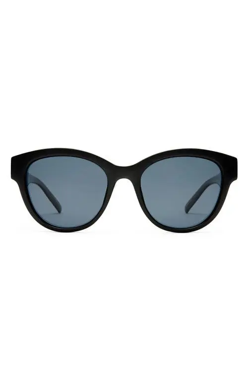 Le Specs Majestic 53mm Polarized Round Sunglasses - Black/smoke Mono Polarized