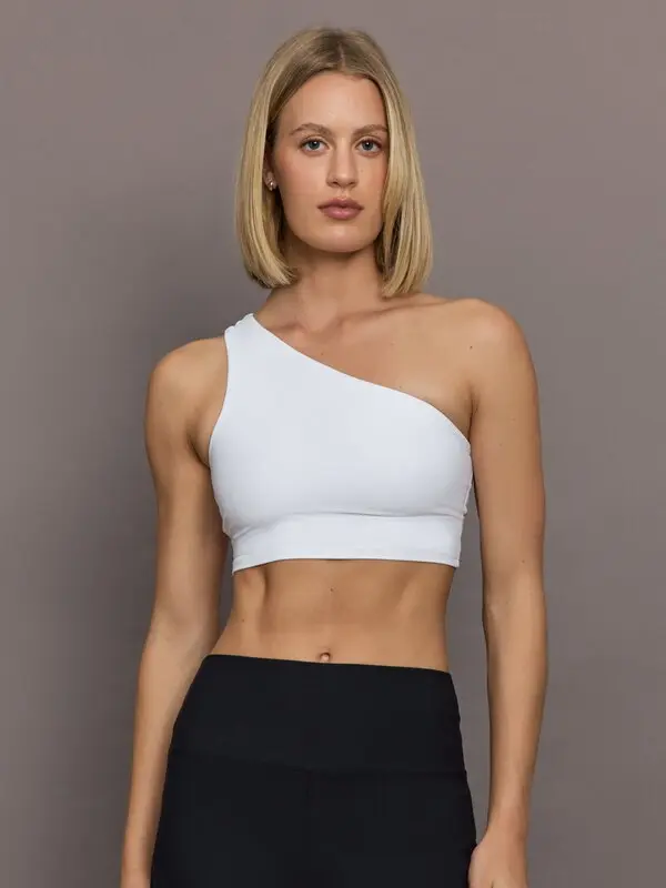 Carbon38 Melt One-shoulder Bra - White