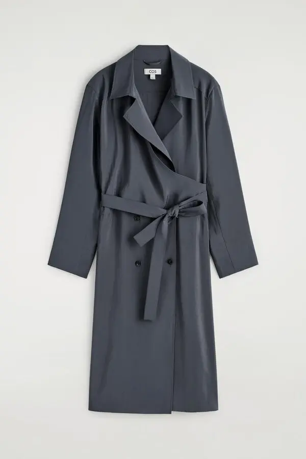 Cos Belted Trench-detail Midi Dress