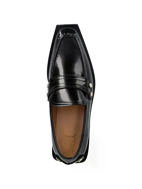 GANNI Studded Loafers - Black
