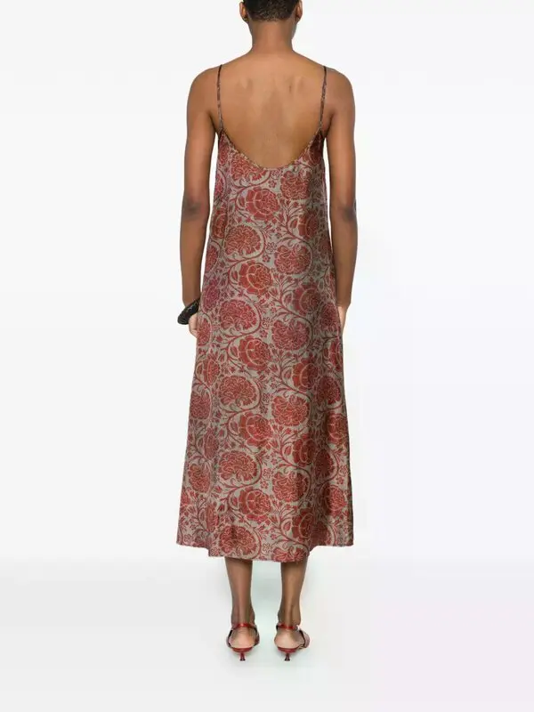 UMA WANG Floral-print Midi Dress - Red