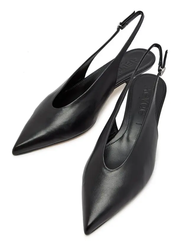 AeydĒ Camila 35 Leather Slingback Pumps - Black