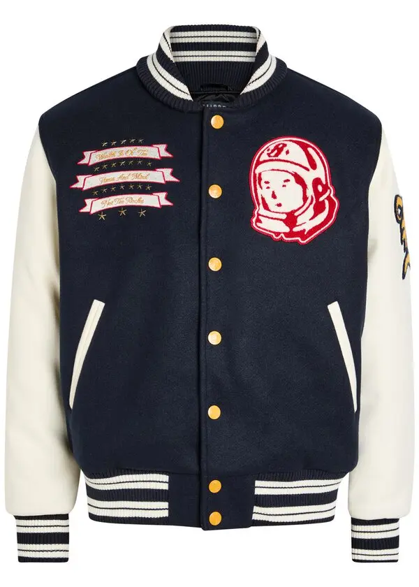 BILLIONAIRE BOYS CLUB Panelled Appliquéd Bomber Jacket - Navy