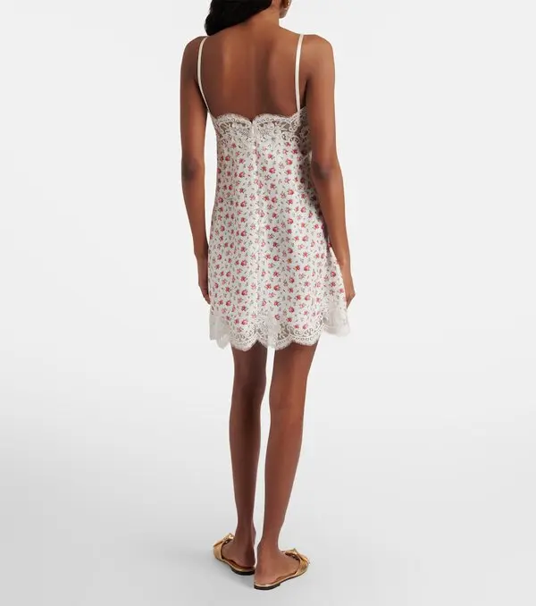 Dolce & Gabbana Lace-trimmed Silk And Cotton Slip Dress - White