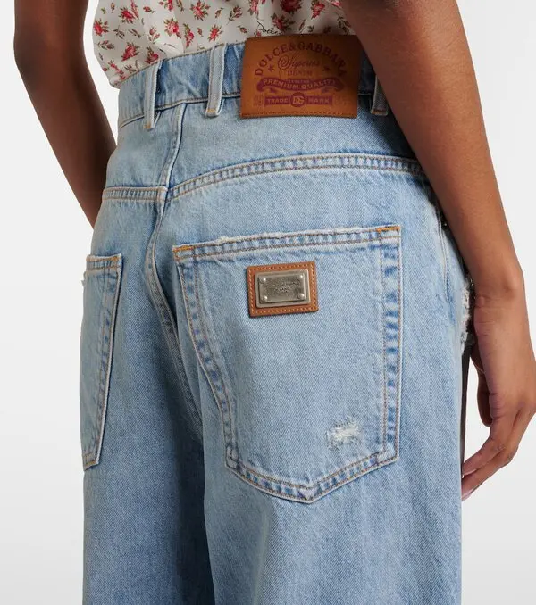 Dolce & Gabbana Distressed Wide-leg Jeans