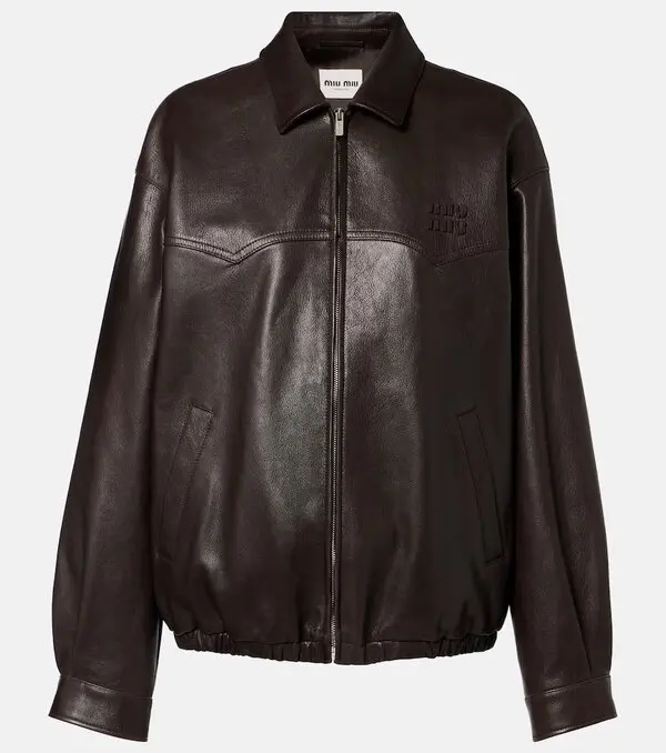 Miu Miu Leather Blouson Jacket