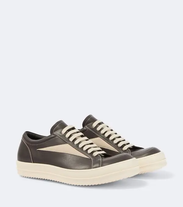 Rick Owens Vintage Leather Sneakers - Black