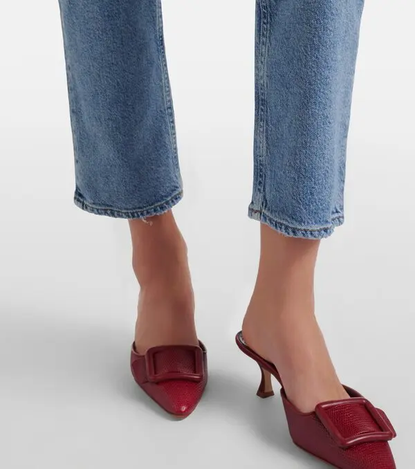 AGOLDE 90s Pinch Waist Crop Straight Jeans In Radius - Blue