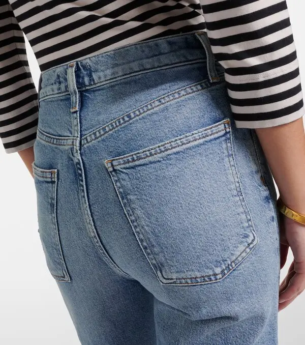 AGOLDE 90s Pinch Waist Crop Straight Jeans In Radius - Blue