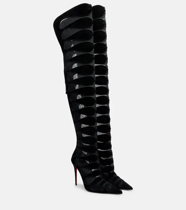 CHRISTIAN LOUBOUTIN Circus Max Botta Alta 100 Over-the-knee Boots - Black