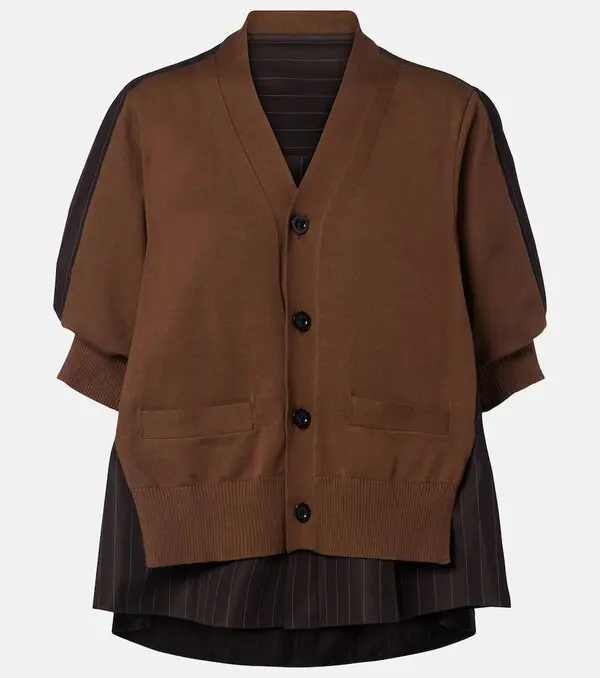 Sacai Striped Cotton Cardigan