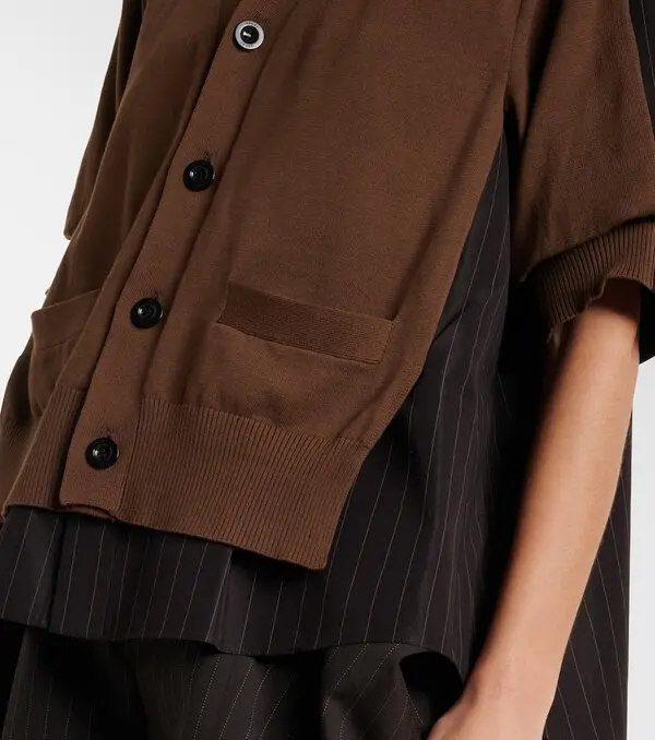 Sacai Striped Cotton Cardigan