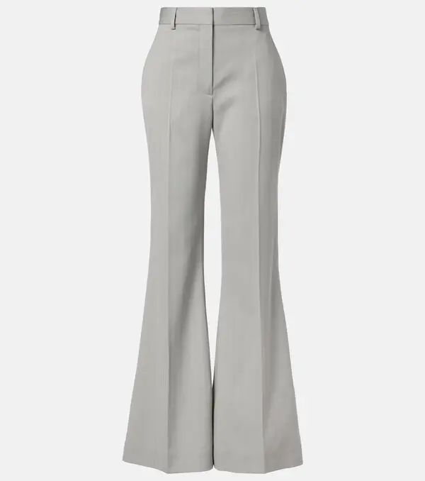 Stella McCartney Striped Wool Bootcut Trousers - Grey