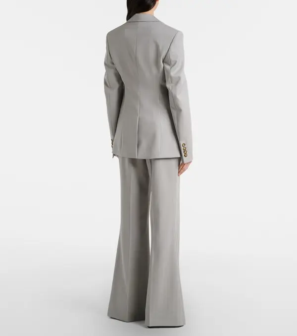 Stella McCartney Striped Wool Bootcut Trousers - Grey