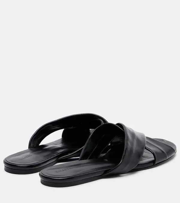 Khaite Liria Leather Slides - Black