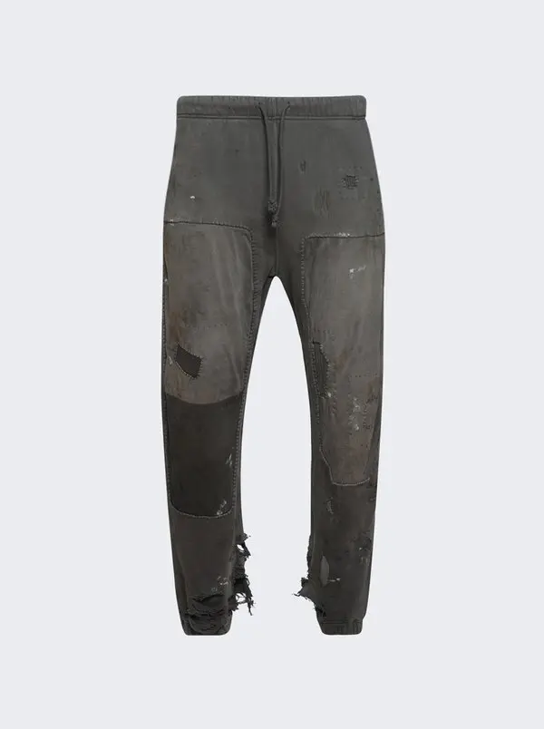 SAINT MXXXXXX Double Face Destroyed Sweatpants Washed - Black