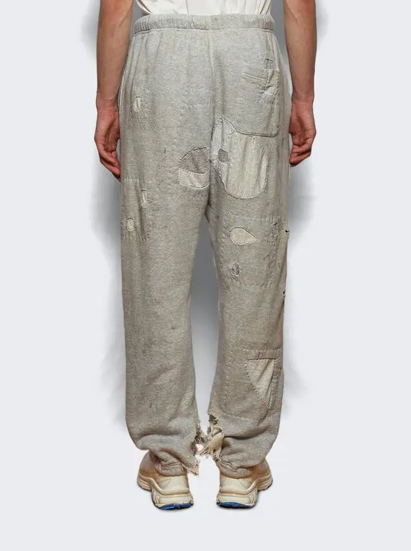SAINT MXXXXXX Double Face Destroyed Sweatpants Grey