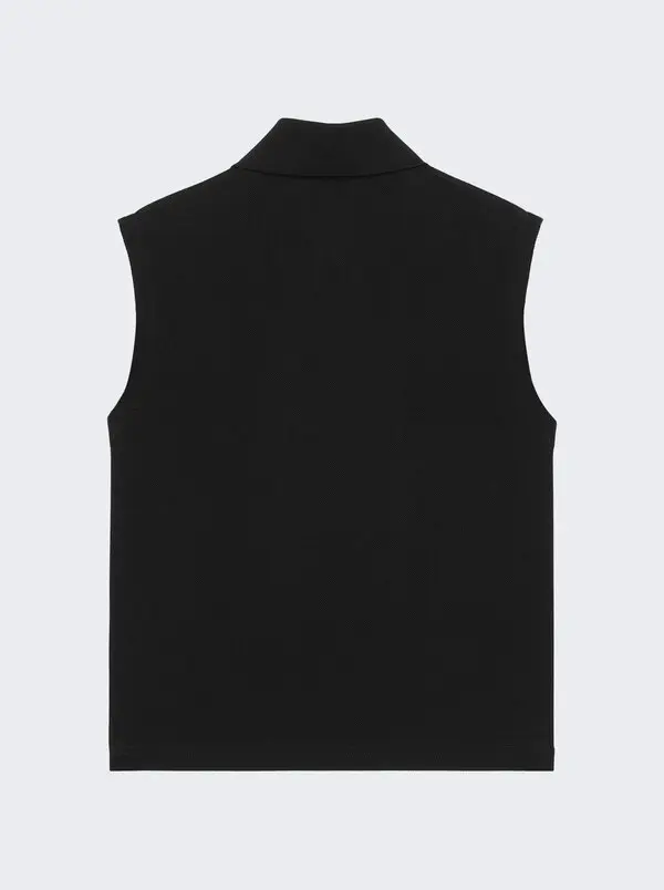 Saint Laurent Sleeveless Polo Top - Black