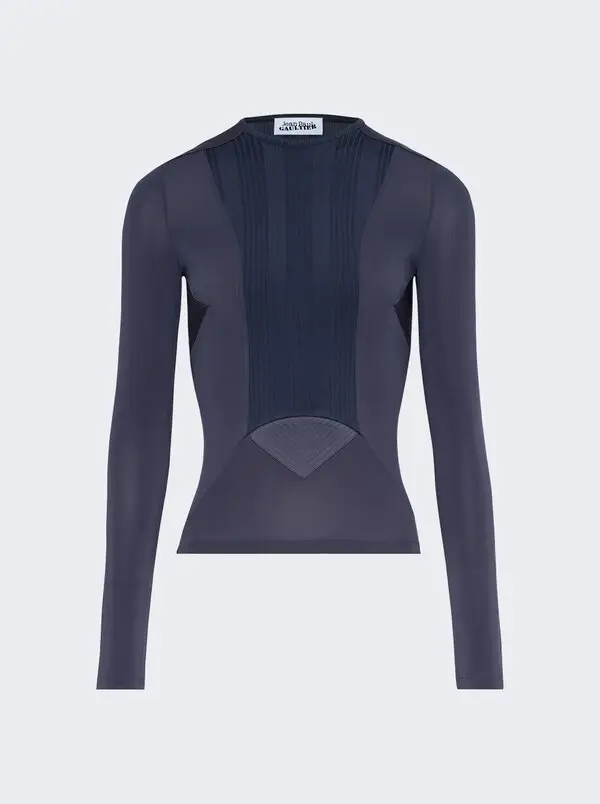 JEAN PAUL GAULTIER Jersey And Rib Long Sleeve Top